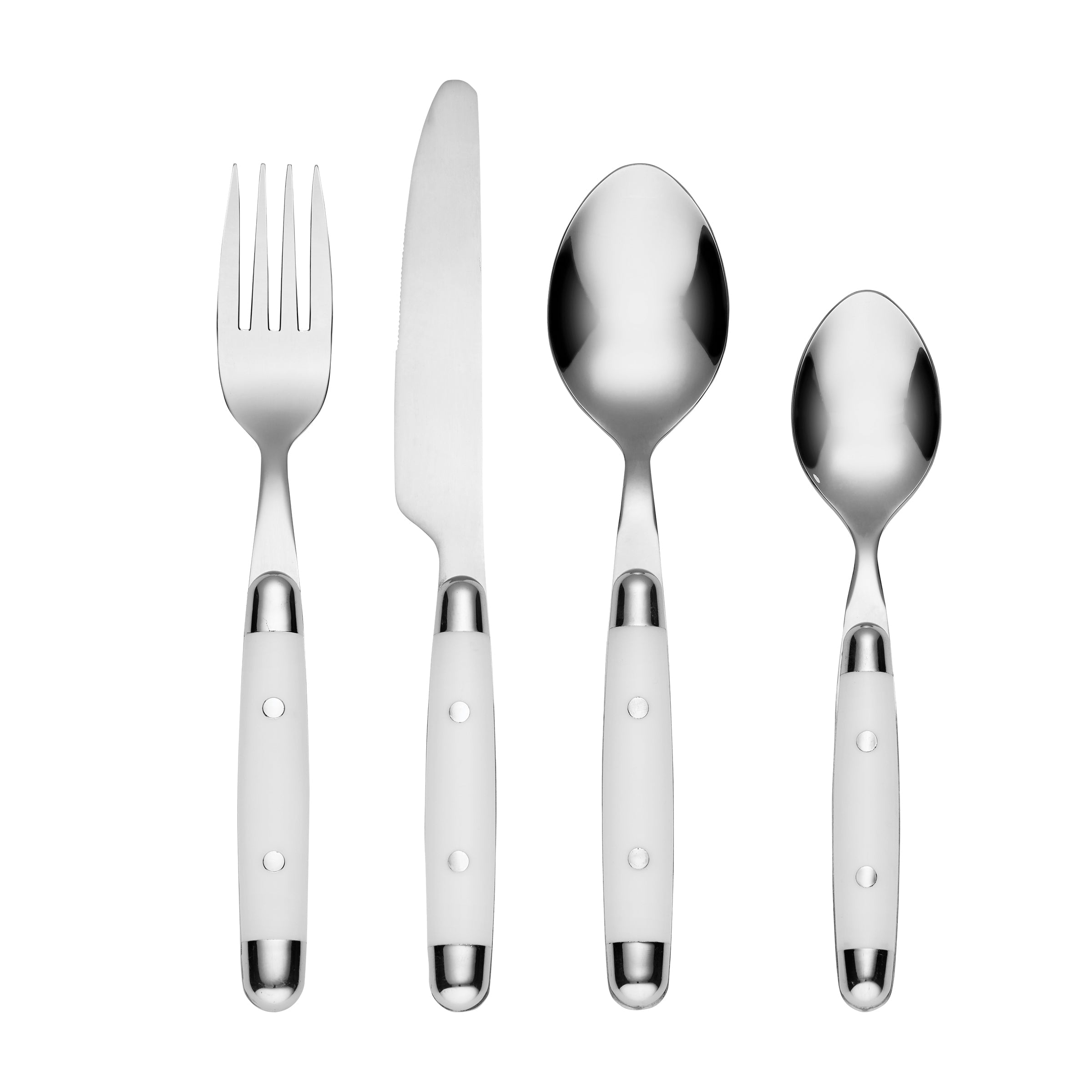 Cambridge Silversmiths 16 Piece Jubilee Flatware Set, White – HomePlace