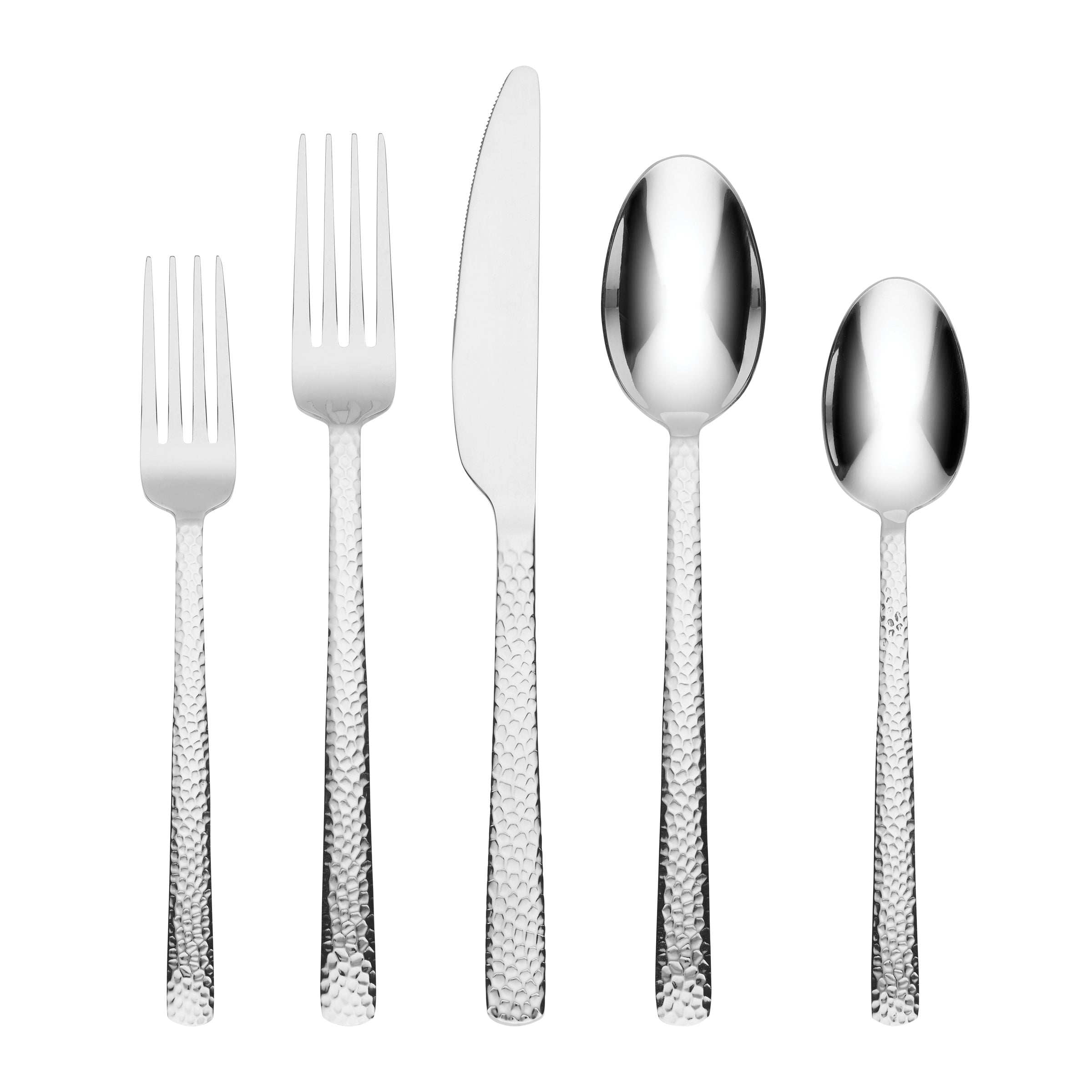 Cambridge Silversmiths Henrietta Hammered Mirror 20-piece Flatware Set ...