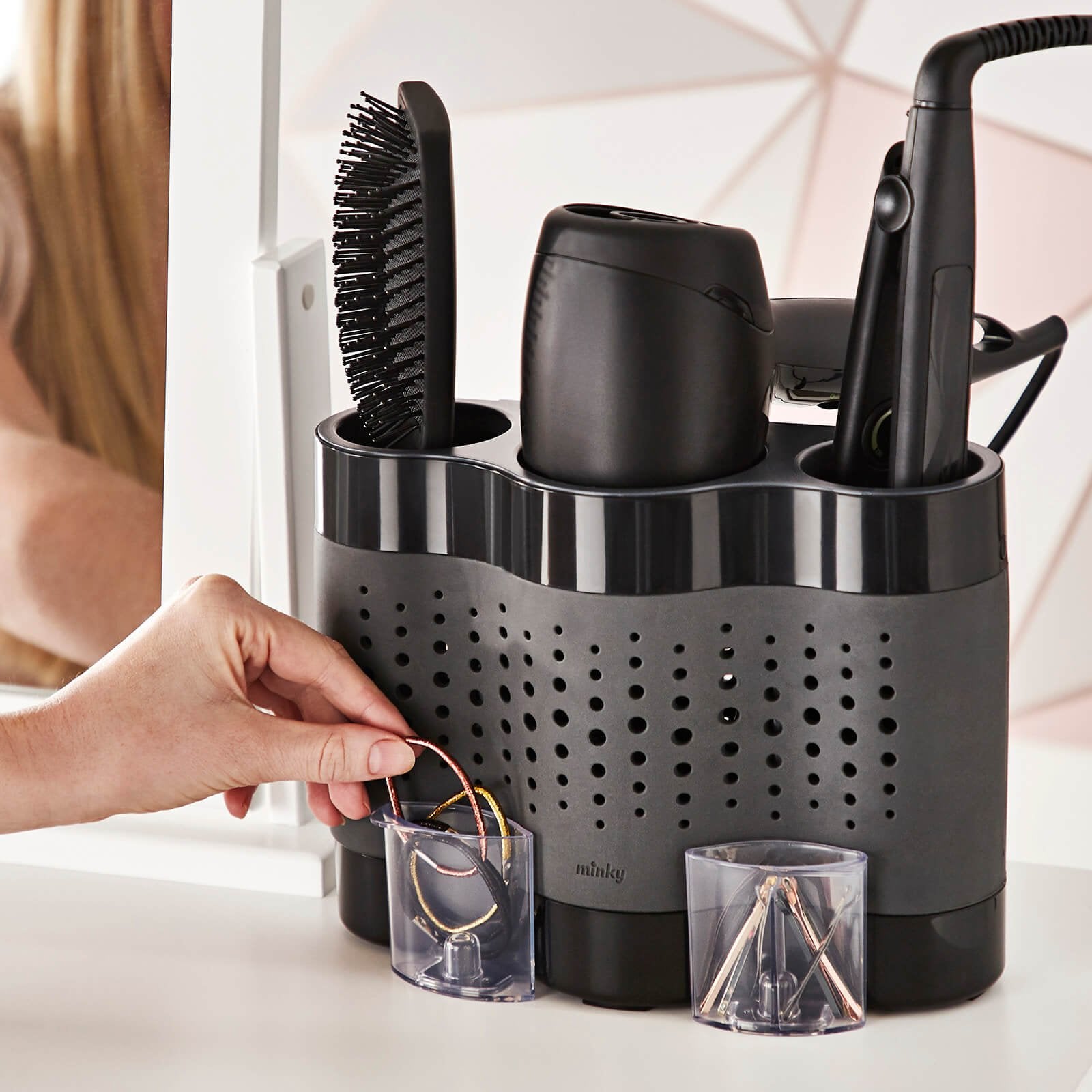 Minky Premium Styling Dock Hair Station Storage for Hair Dryers, Strai ...