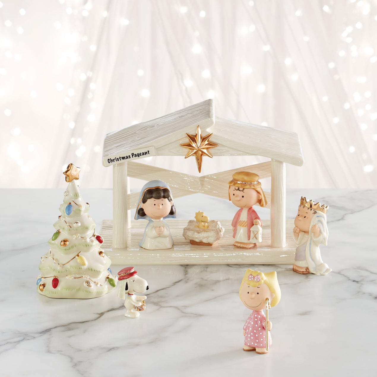 Lenox Peanuts The Christmas Pageant Nativity Scene Christmas Figurine ...