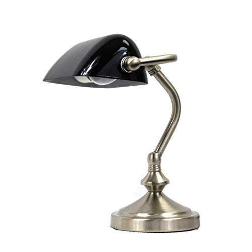 Simple Designs Traditional Mini Banker's Lamp with Glass Shade – HomePlace