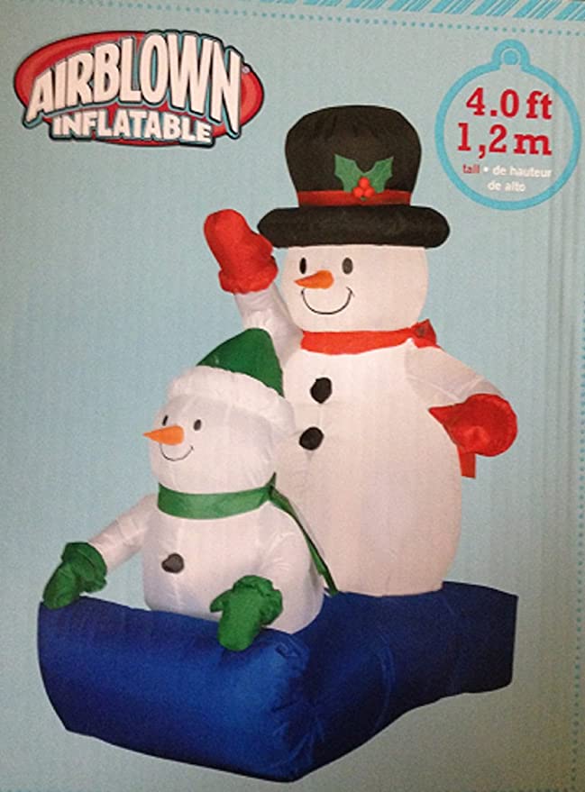 Gemmy Inflatable 4' Snowman on Sled Outdoor Decoration – HomePlace