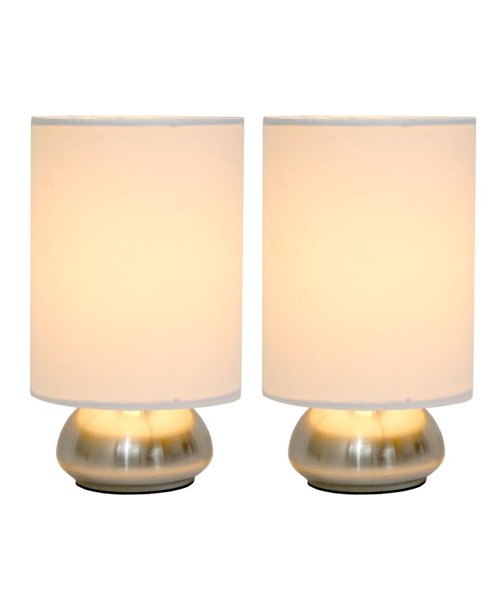 Simple Designs Gemini 2 Pack Mini Touch Lamp with Brushed Nickel Base ...