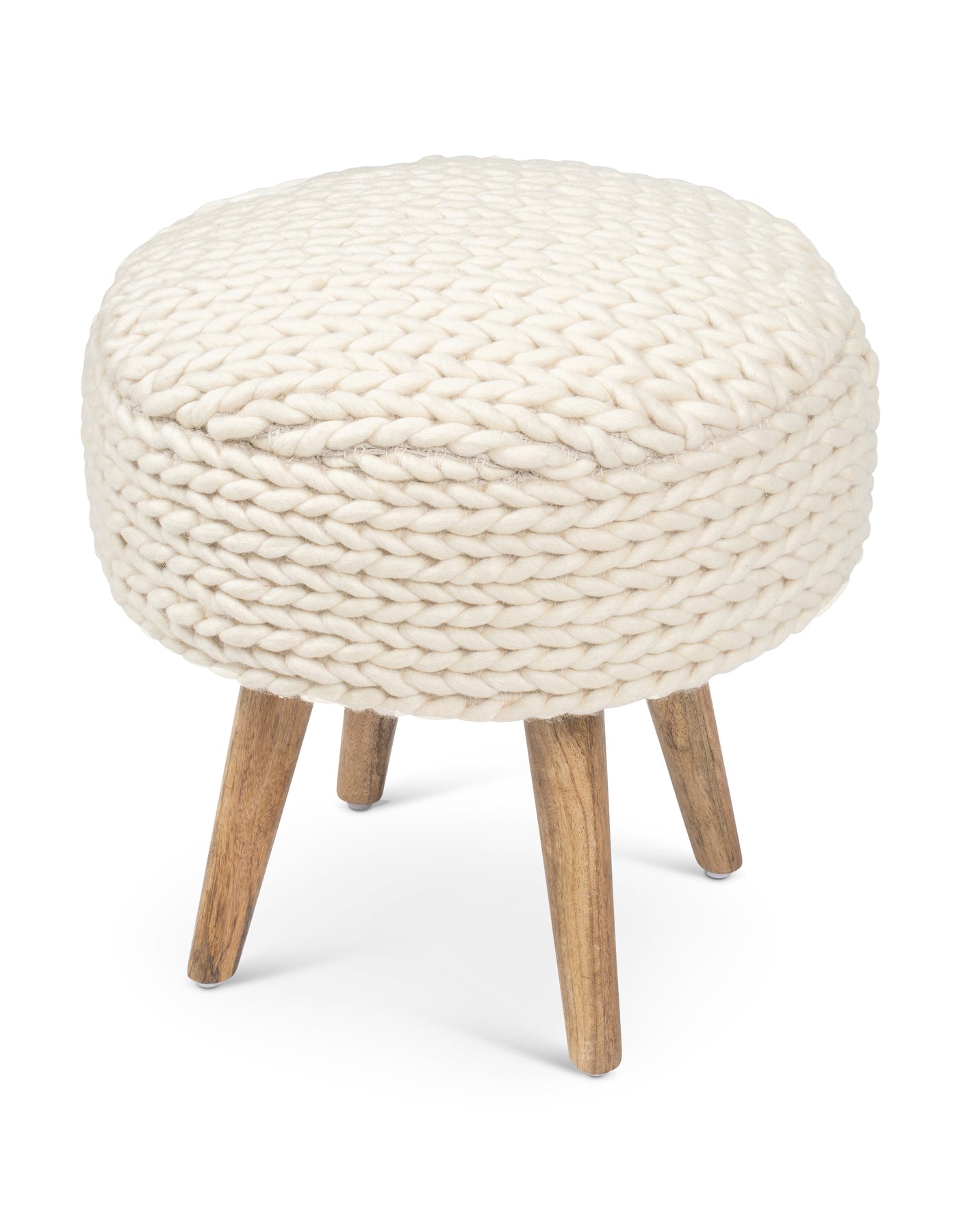 Handwoven Braided White Oversized Stool – HomePlace