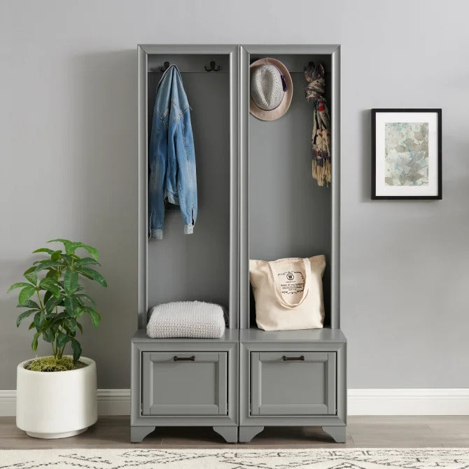 Crosley Furniture Tara 2PC Entryway Set in Distressed Gray Color ...