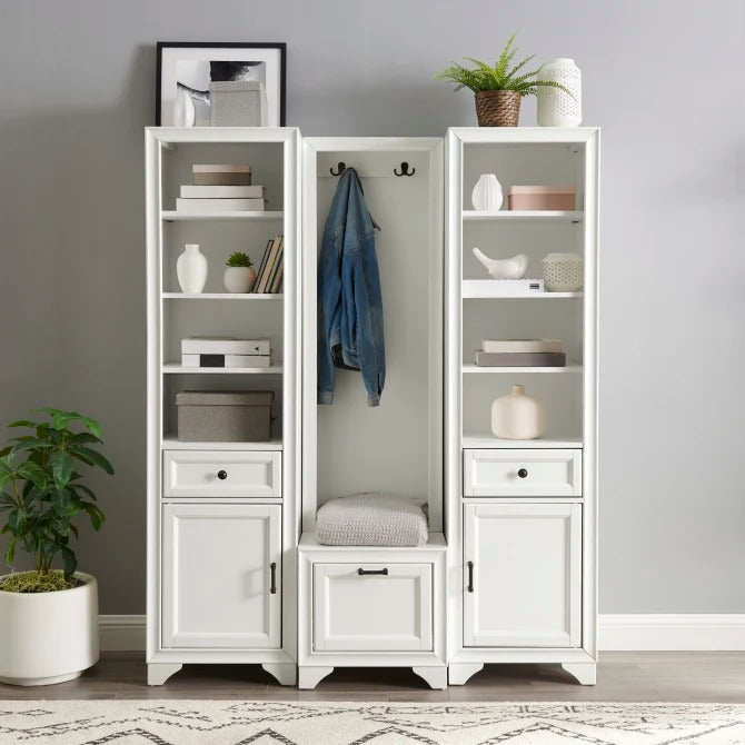 Crosley Furniture Tara 3PC Entryway Set in Distressed White Color ...