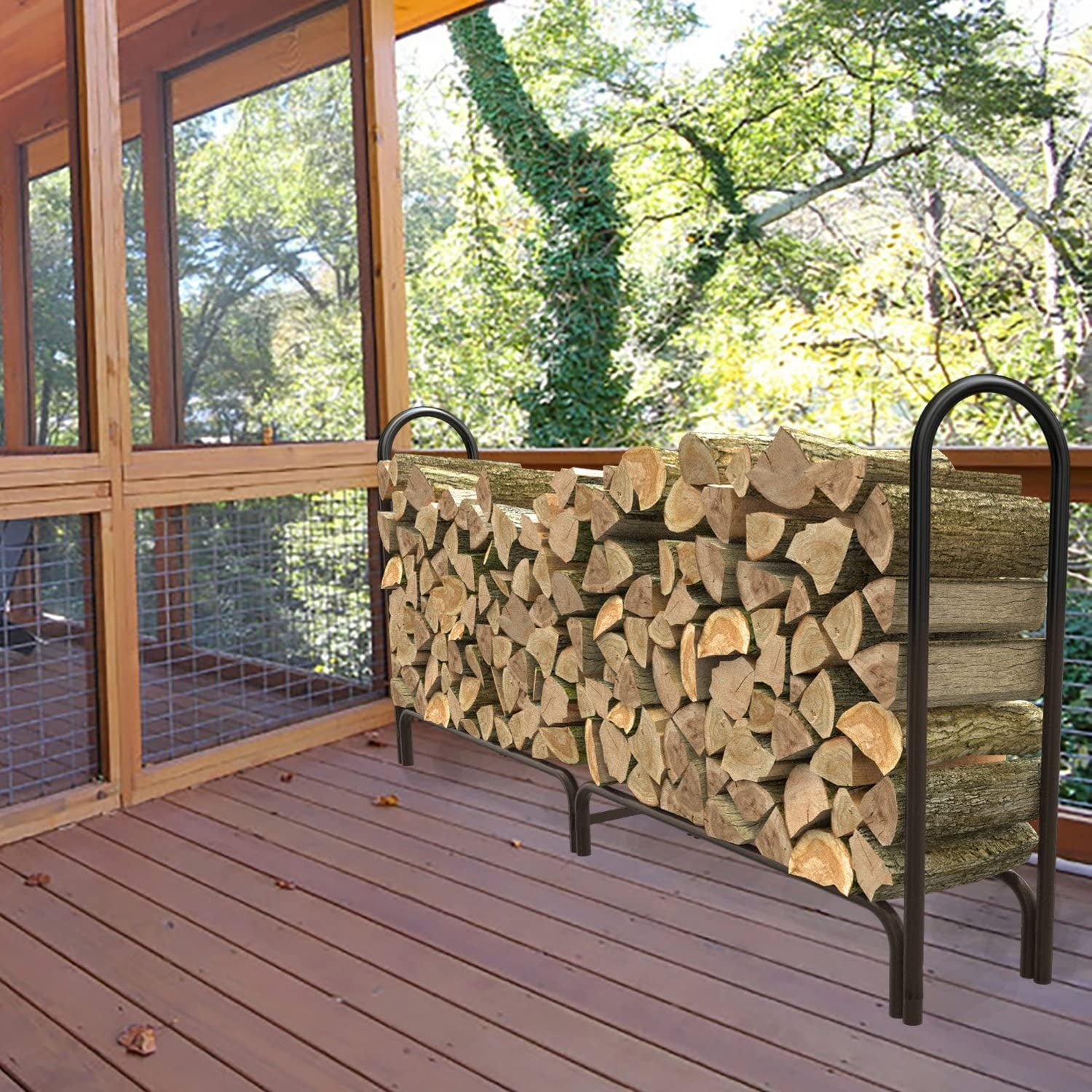Panacea 15205 8-Foot Deluxe Log Rack with Cover – HomePlace
