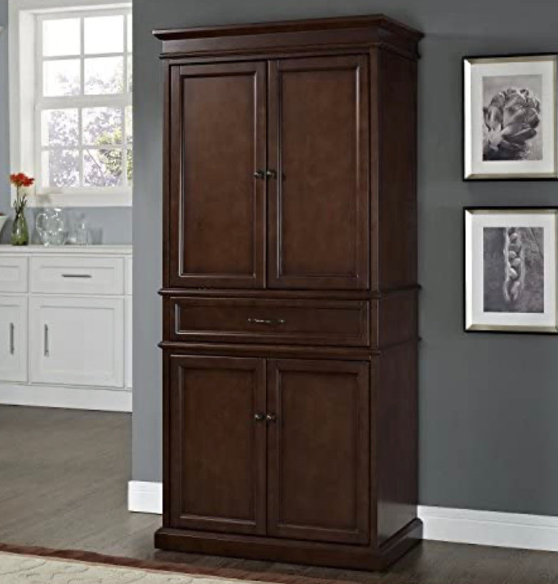 Crosley Furniture CF3100-MA Parsons Pantry Cabinet, Vintage Mahogany ...
