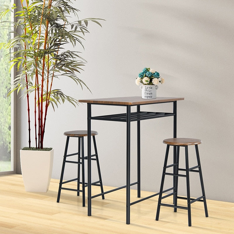 Home Outfitters 3-Piece Industrial Design Bar Table & Stools Set ...